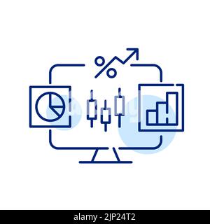 Stock trading platform with candlestick and pie charts. Pixel perfect ...