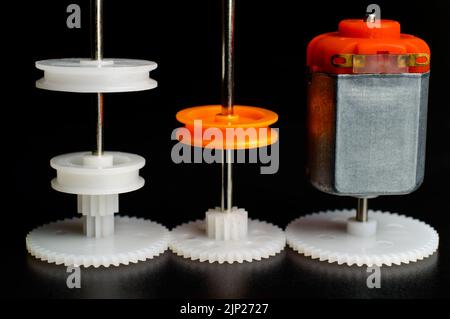 Double shaft dc motor which is very small. DC motors are used to run ...