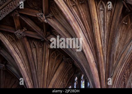 Detail of Rood Screen, St Matthew’s Church, Coldridge, Devon, UK Stock ...