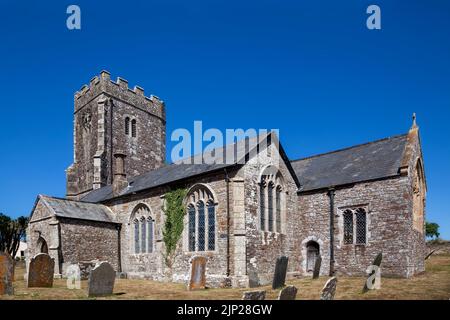 Exterior of St Matthew’s Church, Coldridge, Devon, England – believed ...