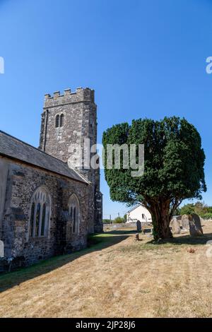 Exterior of St Matthew’s Church, Coldridge, Devon, England – believed ...