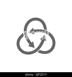 Interaction. Logo template of interlaced arrows for websites ...