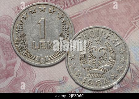 Obverse of Albanian currency Lek banknote of 200 denomination depicting ...