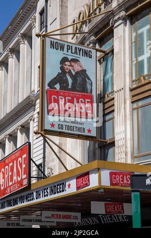 The musical Grease at the Dominion theatre in London, United Kingdom ...