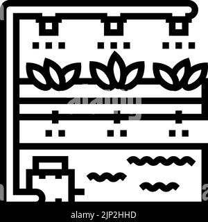 aeroponics water system irrigation line icon vector illustration Stock ...