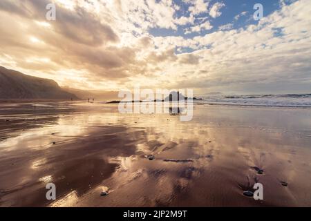 Landscape with fog in the Basque Country Stock Photo - Alamy