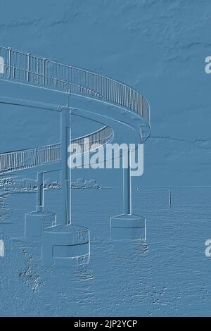 Digitally embossed image of the Gypsy Bridge at Leigh-on-Sea, near ...