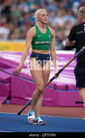 Ellie McCartney of Northern Ireland competing in the women's pole vault ...