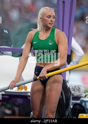 Ellie McCartney of Northern Ireland competing in the women's pole vault ...