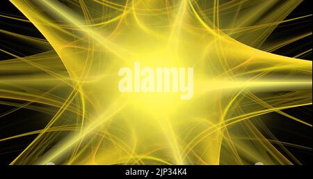 A yellow render fractal pattern with amazing details on black ...