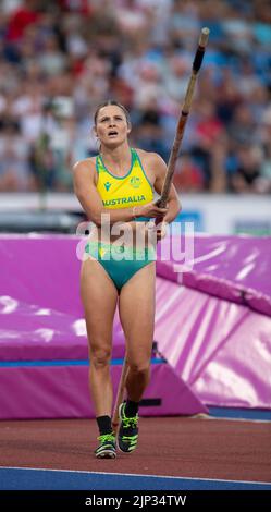 Nina Kennedy of Australia competing in the women's pole vault final at ...