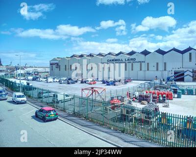 Cammell Laird shipyard, Birkenhead, river Mersey, Merseyside, North ...