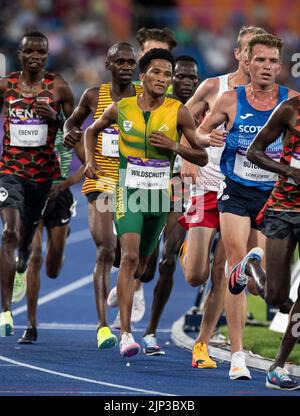 Adriaan Wildschutt of South Africa competing in the men’s 5000m heats ...