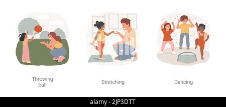 Physical exercise in autism daycare center isolated cartoon vector ...