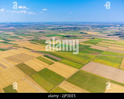 field with many cultivated plots seen from above, geometri Stock Photo ...