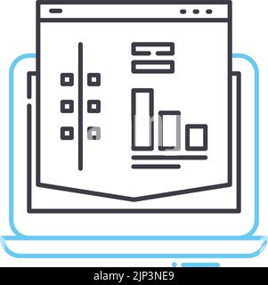 Admin line icon dashboard. Simple outline style. Template panel user, data analysis, agency ...