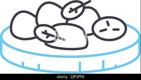 Dish bruschetta icon outline vector. Food snack. Cheese bread Stock ...