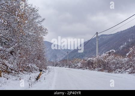 winter scene, cindrel mountains, romania Stock Photo - Alamy