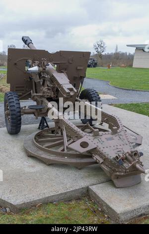 An old artillery piece in Pegasus Memorial Museum at Ranville in Lower ...