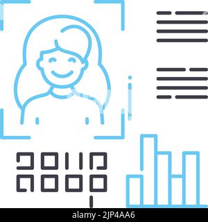 Biometric system icon, linear isolated illustration, thin line vector ...