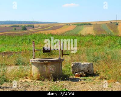 Picture of Traditional water well used in rural Romania since the ...