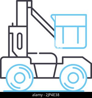 Scissor lift icon, linear isolated illustration, thin line vector, web ...