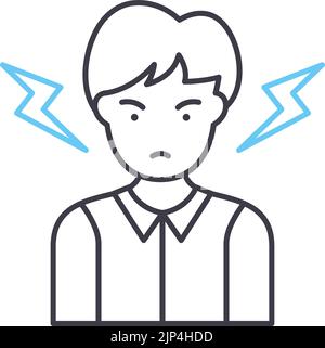 Anger icon logo sign vector outline in black and white color Stock ...