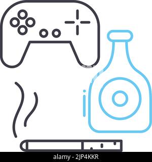 Bad habits line icon, vector. Bad habits outline sign, concept symbol ...
