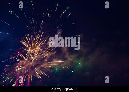 Inexpensive, budget, beautiful fireworks in the city, against the ...
