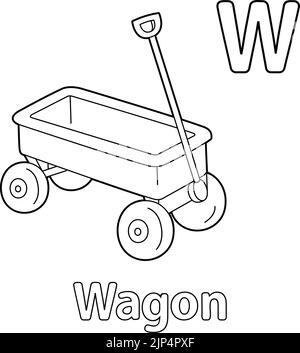 Wagon Alphabet ABC Coloring Page W Stock Vector Image & Art - Alamy