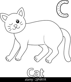 Cat Alphabet ABC Coloring Page C Stock Vector Image & Art - Alamy