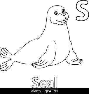 Seal Animal Tracing Letter ABC Coloring Page S Stock Vector Image & Art ...