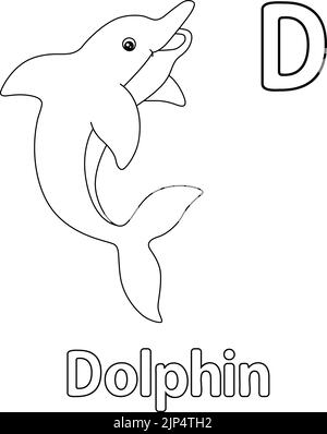 Dolphin Animal Tracing Letter ABC Coloring Page D Stock Vector Image ...