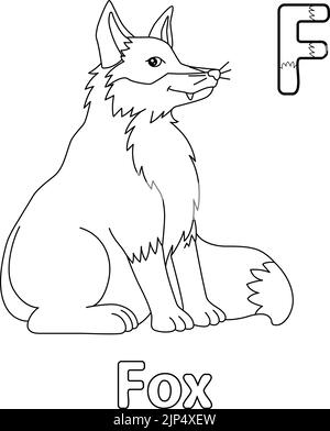 Fox Animal Tracing Letter ABC Coloring Page F Stock Vector Image & Art ...