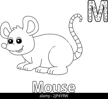 Mouse Alphabet ABC Coloring Page M Stock Vector Image & Art - Alamy