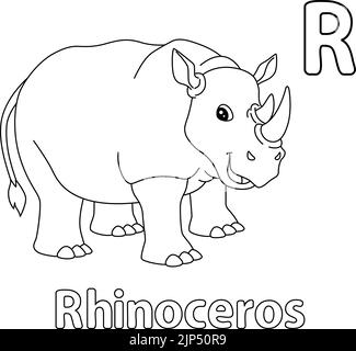Illustration of an alphabet R is for rhinoceros Stock Vector Image ...