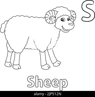 Sheep Alphabet ABC Coloring Page S Stock Vector Image & Art - Alamy
