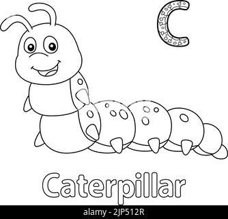 Caterpillar Animal Tracing Letter ABC Coloring C Stock Vector Image ...