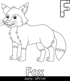 Fox Animal Tracing Letter ABC Coloring Page F Stock Vector Image & Art ...