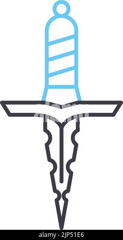 Dagger icon or modern line symbol. Vector line art and icon design with ...