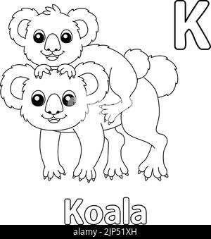 Koala Alphabet ABC Coloring Page K Stock Vector Image & Art - Alamy
