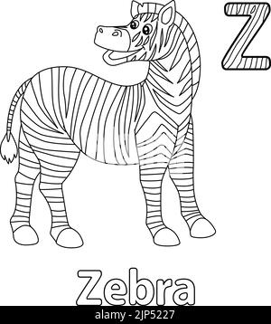 Zebra Animal Tracing Letter ABC Coloring Page Z Stock Vector Image ...