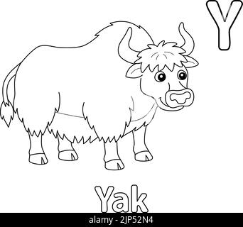 Yak Animal Tracing Letter ABC Coloring Page Y Stock Vector Image & Art ...