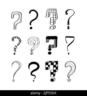 Doubt line icons, signs set, vector. Doubt outline concept illustration ...