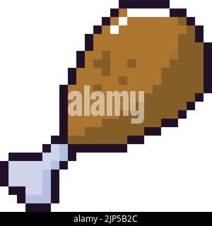 chicken leg pixel art Stock Vector Image & Art - Alamy