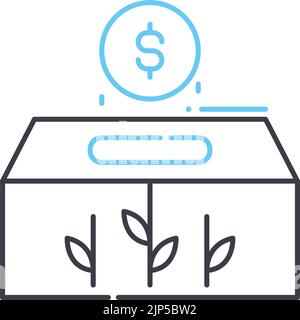 Volunteer box icon outline vector. International assistance. Aid love ...