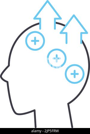 Thinking image icon, linear isolated illustration, thin line vector ...