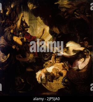 The Infant Hercules Strangling Serpents in His Cradle 1743 by Pompeo ...