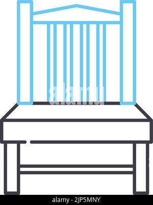 Dining chair line icon. Graphic resource template, vector illustration ...