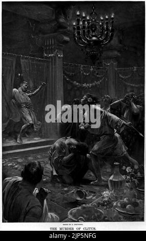 The killing of Cleitus by Andre Castaigne (1898-1899) reduced Stock ...
